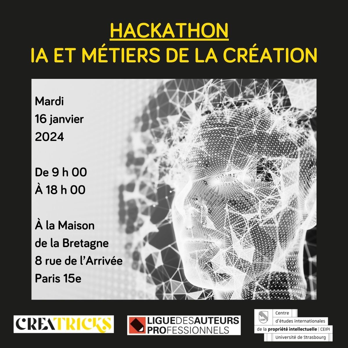 Hackathon sur l’Intelligence Artificielle et les métiers de la création, organisé par Creatricks ...